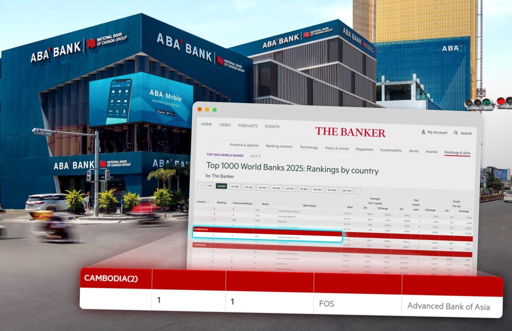 ABA Bank Ranked as Cambodia’s Leading Bank in The Banker’s Top 1000 ...